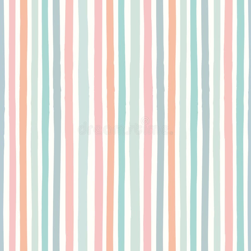 Striped Pattern Background. Vector Seamless Repeat Pattern of Hand ...