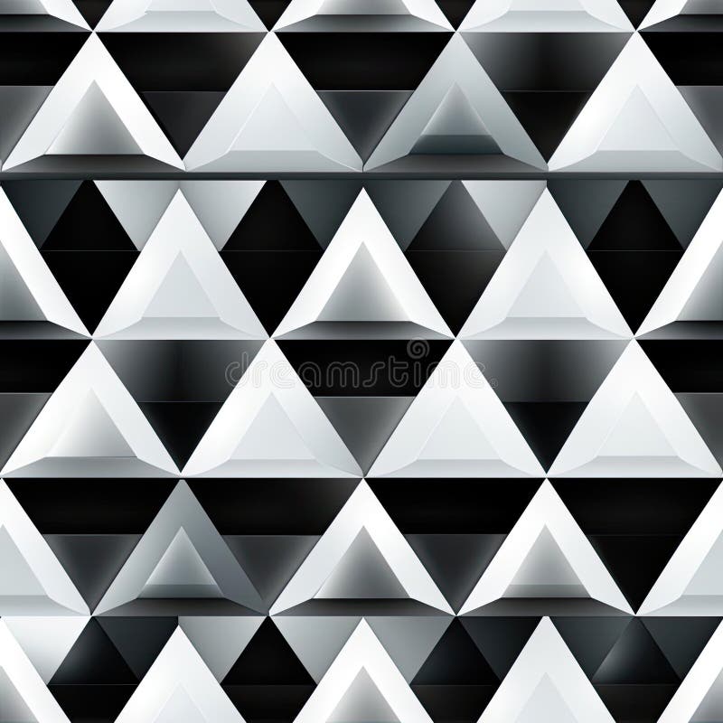 Striped Pattern from Black and Silver Triangles with Realistic Lighting ...