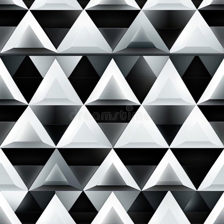 Striped Pattern from Black and Silver Triangles with Realistic Lighting ...