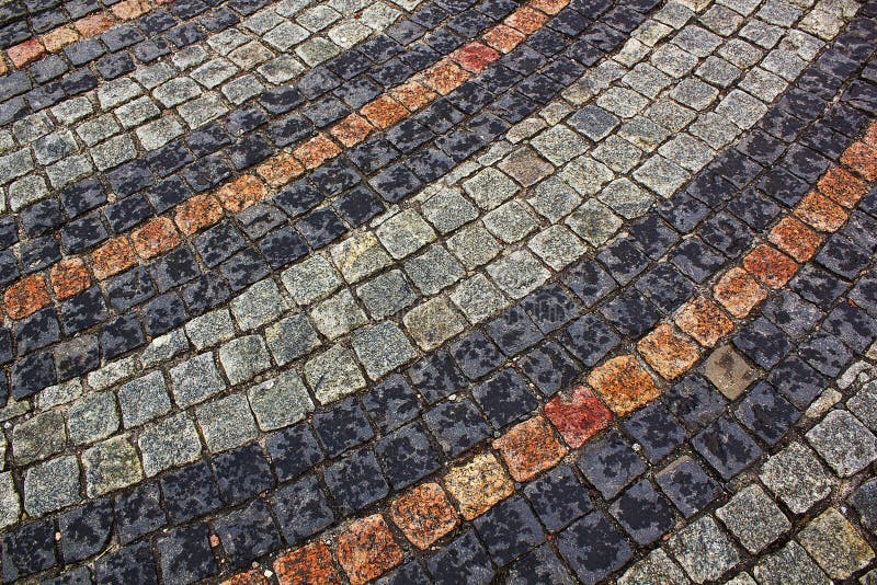 Striped Paving Cobbles Stones Mosaic Pattern Stock Image - Image of ...