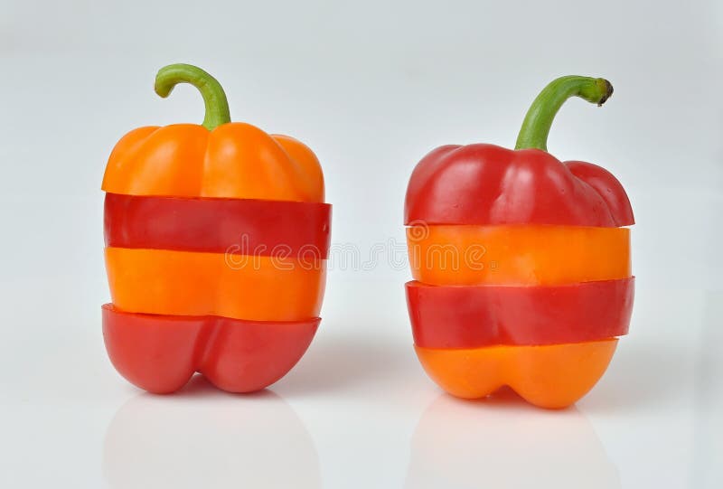 Striped Peppers Red and Orange Stock Image - Image of stay, diet: 22960565