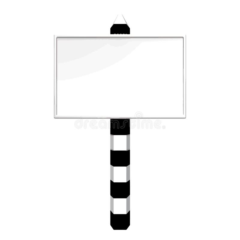 Striped Pillar with a Sign. Pole Pointer Stock Vector - Illustration of ...