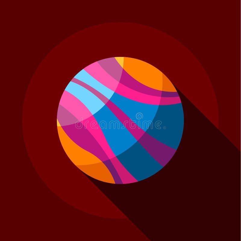 Striped Planet Icon, Flat Style Stock Vector - Illustration of world ...
