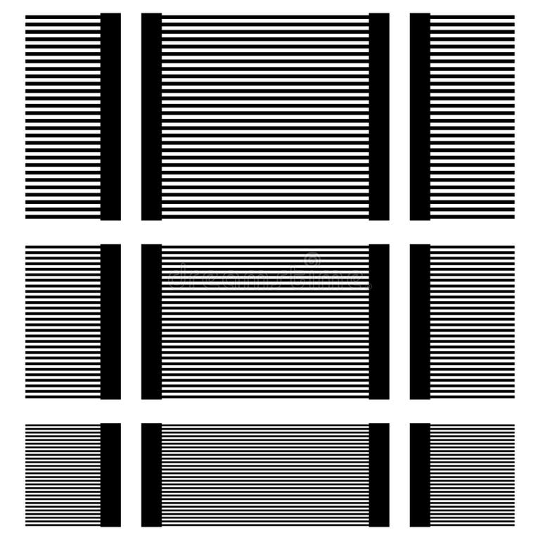 Striped Rectangle Pattern. Horizontal Line Blocks. Vector Geometric ...