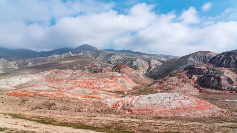 Striped Red Mountains Landscape Stock Photo - Image of colored, natural ...