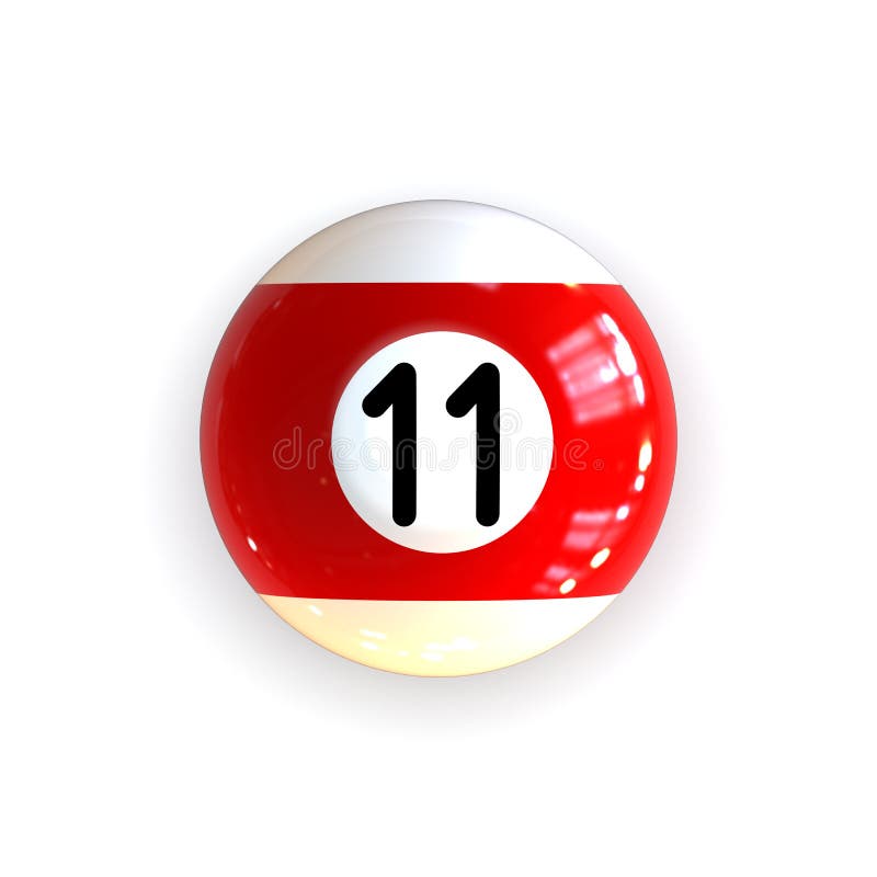 Red White Billiard Balls Number Eleven Stock Illustrations – 35 Red ...