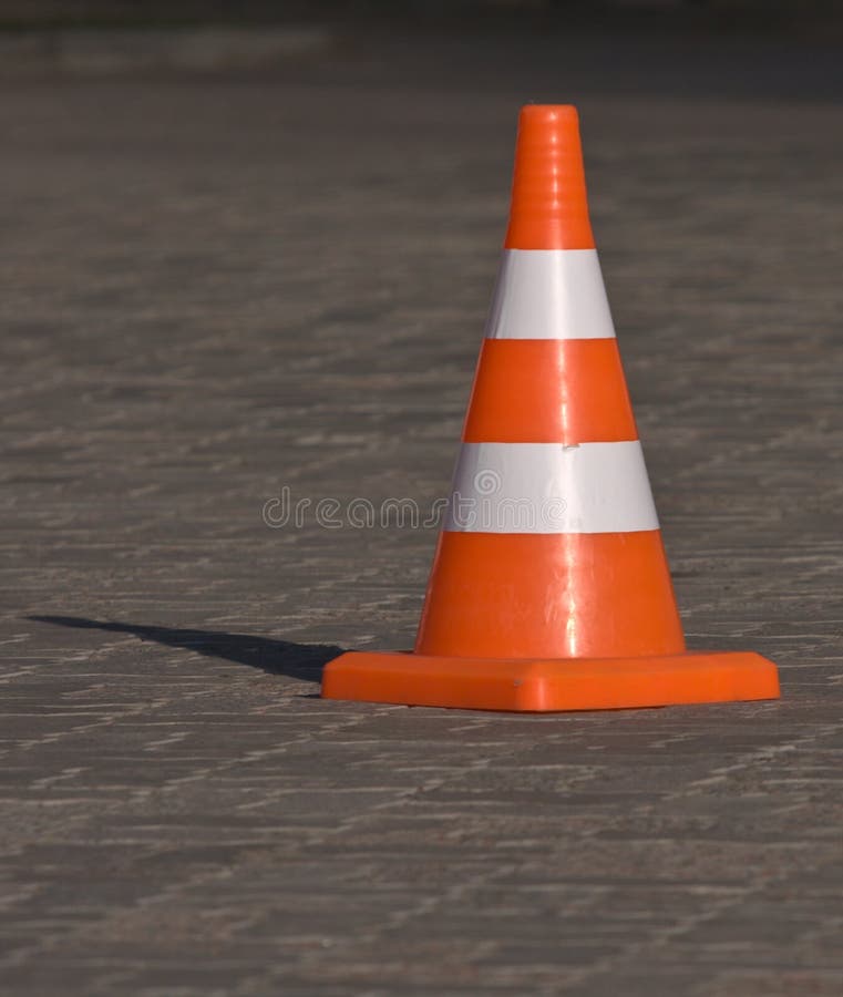 Striped restrictive cone stock image. Image of stop, single - 5483459
