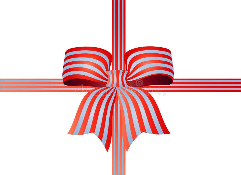 Striped Ribbon Bow stock vector. Illustration of gift - 9370596