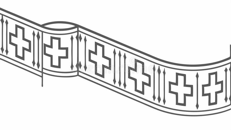 Striped Ribbon with Crosses Pattern Vector, Decorative Border, Vector ...