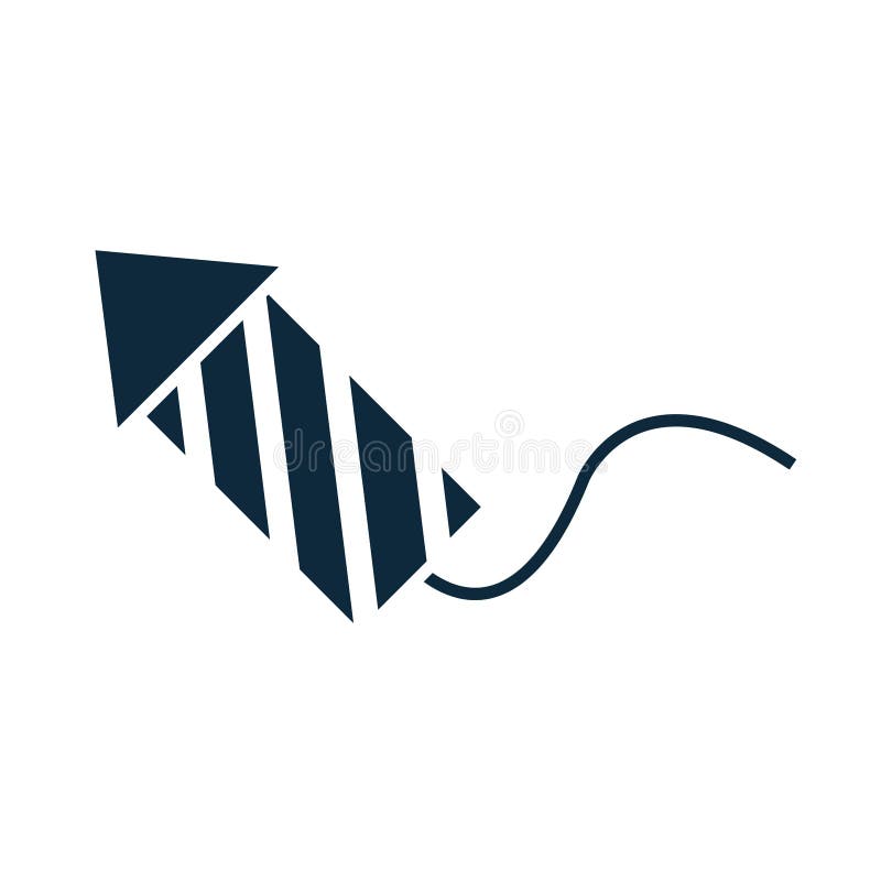 Striped Rocket Fireworks Celebration Fetive Silhouette Icon Stock ...