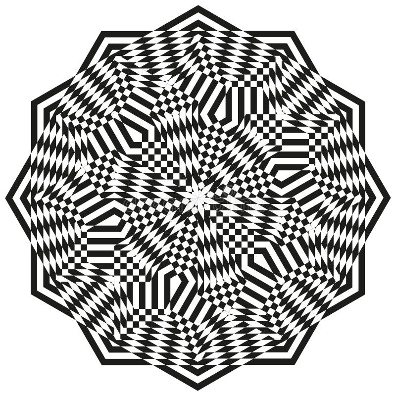 Striped Rosette Icon. Hypnotic Radial Pattern. Bold Optical Vector ...