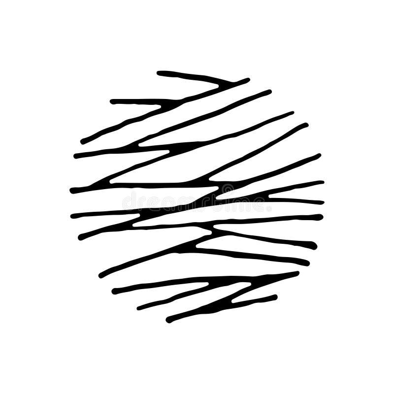 Striped Round Abstract Botanical Texture. Hand-drawn Texture in a ...