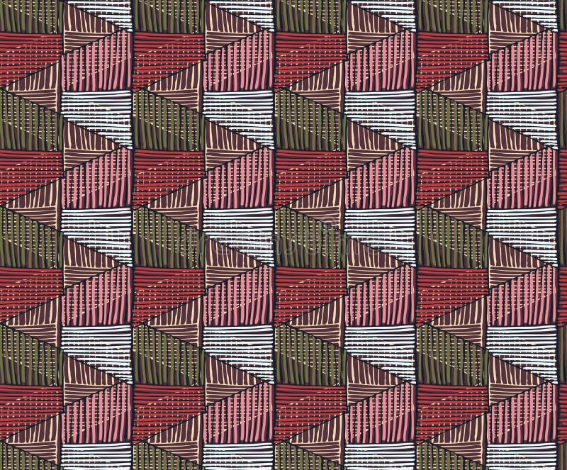 Striped shapes on red stock vector. Illustration of ornament - 88600111