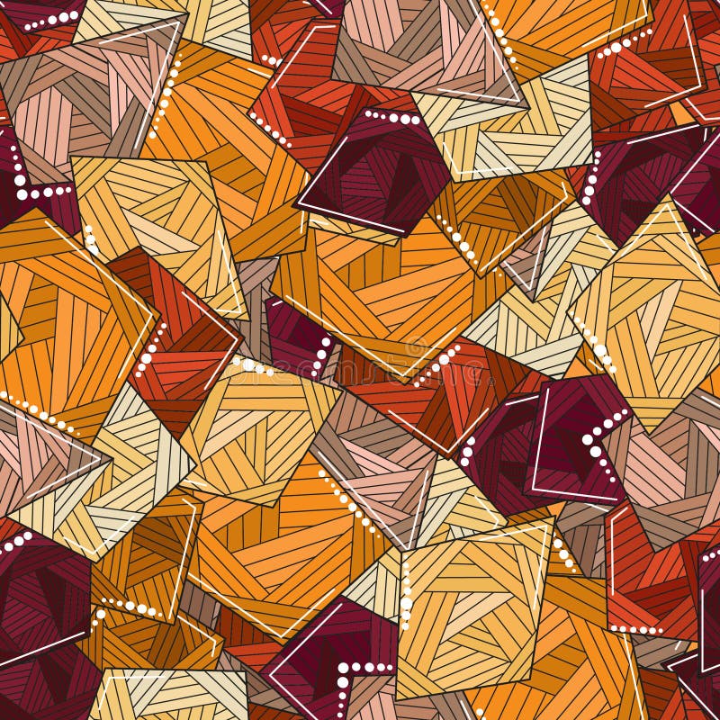 Striped Shapes Seamless Pattern Stock Illustration - Illustration of ...