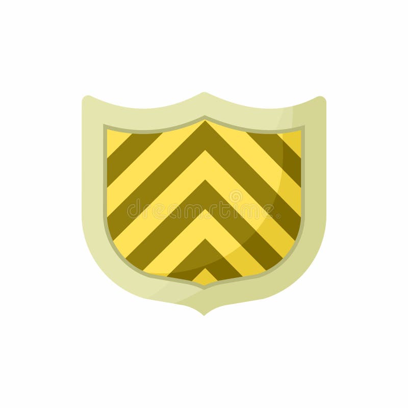 Striped Shield Icon, Flat Style Stock Vector - Illustration of object ...