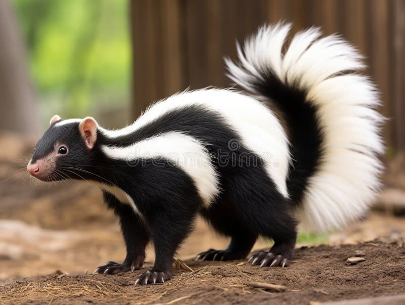 Striped Skunk Mephitis Mephitis Stock Illustration - Illustration of ...