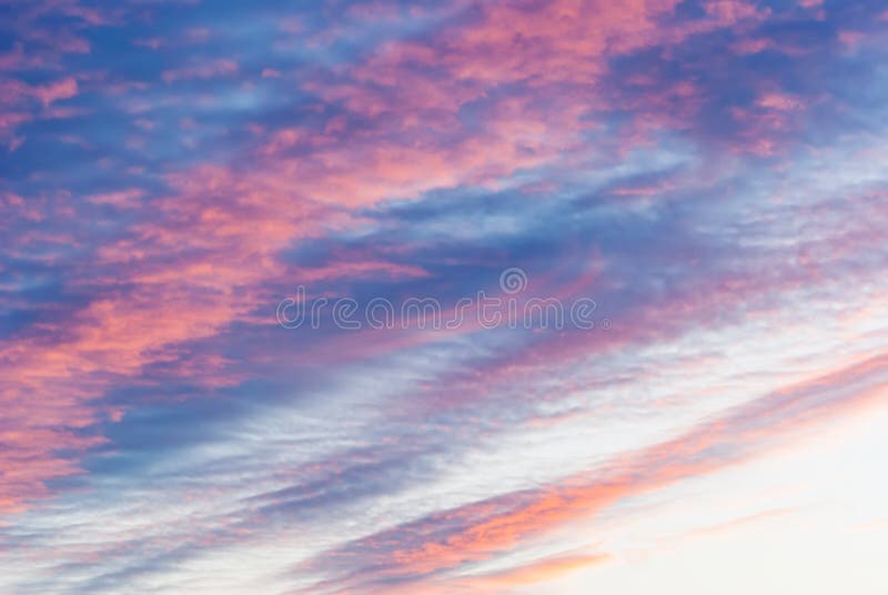 Striped sky at sunset stock photo. Image of nature, sunset - 115150296