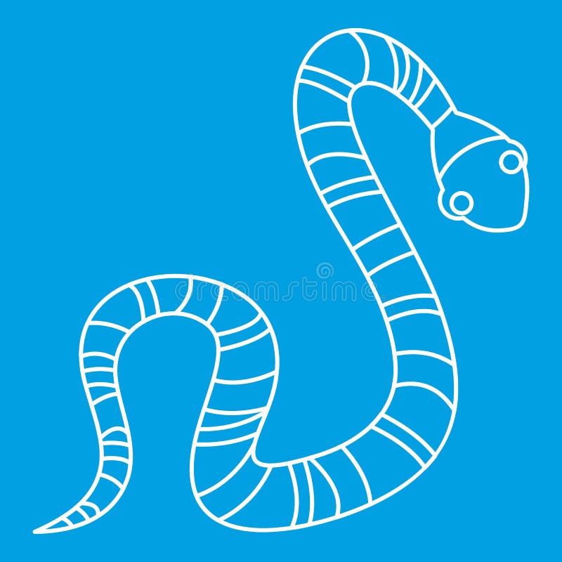 Striped Snake Icon, Outline Style Stock Vector - Illustration of poison ...