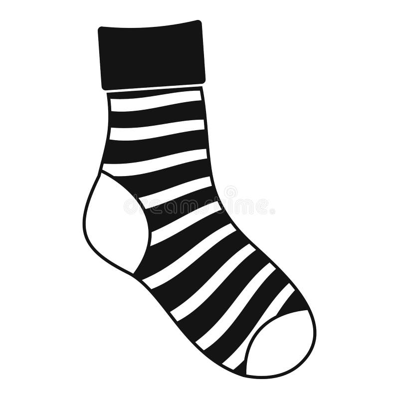 Striped Sock Icon, Simple Style Stock Vector - Illustration of fuzzy ...