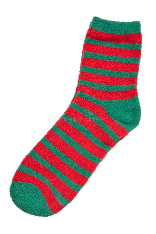 Striped Sock Isolated on White Background Stock Photo - Image of young ...