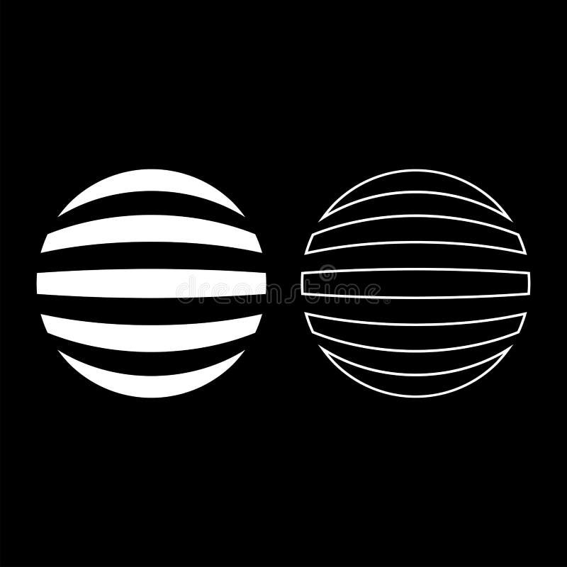 Striped Sphere Concept Globe Abstract Ball Icon Outline Set White Color ...