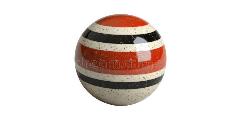 Striped Spherical Object with Red, Black, and Bands. Modern Design ...