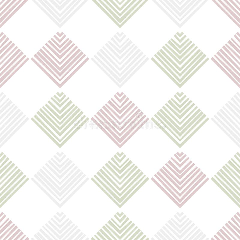 Striped Squares on White Checkered Geometric Abstract Seamless Pattern ...