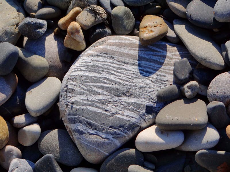 Striped stone among stones stock photo. Image of natural - 65026936