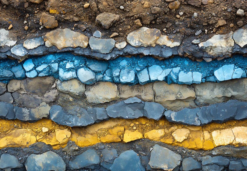 Striped Stone Texture: Blue, Yellow, and Gray Rock High Quality Image ...