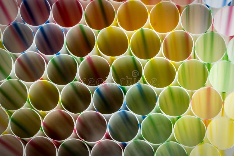 Striped Straws Stacked Together Close Up Stock Image - Image of ...