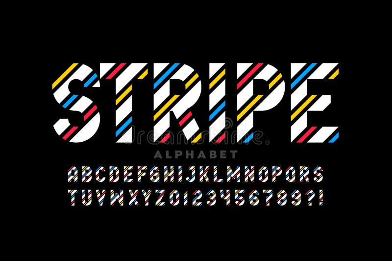 Striped style font stock vector. Illustration of flat - 222982741