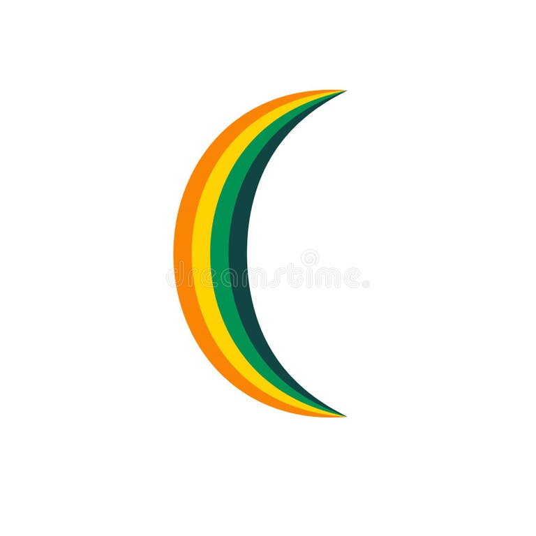 Striped Moon. Vector Illustration Stock Vector - Illustration of symbol ...