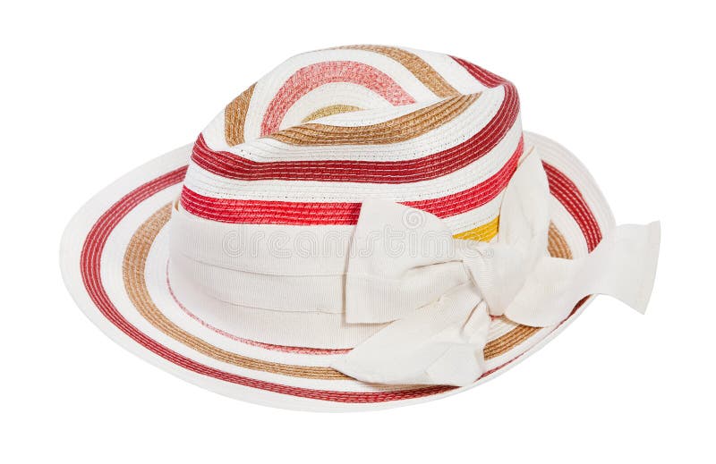 Striped sun hat stock image. Image of white, straw, striped - 25031977
