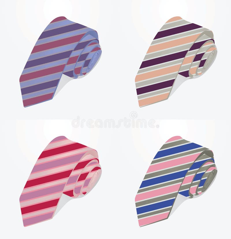 Striped ties set stock vector. Illustration of fashion - 120003290