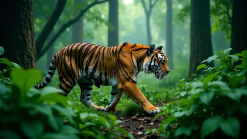 Striped Tiger in the Jungle Stock Photo - Image of striped, dangerous ...