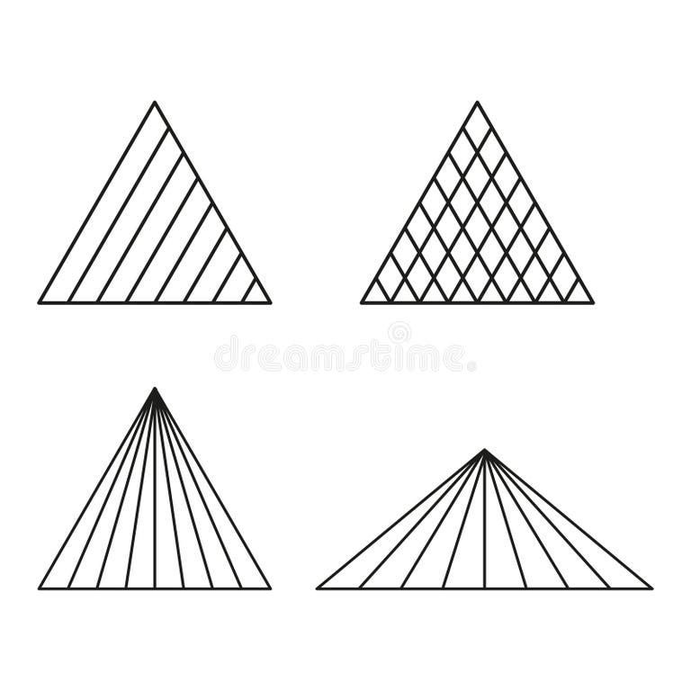 Striped Triangle Icon. Linear Triangle Shape. Geometric Angle Form ...