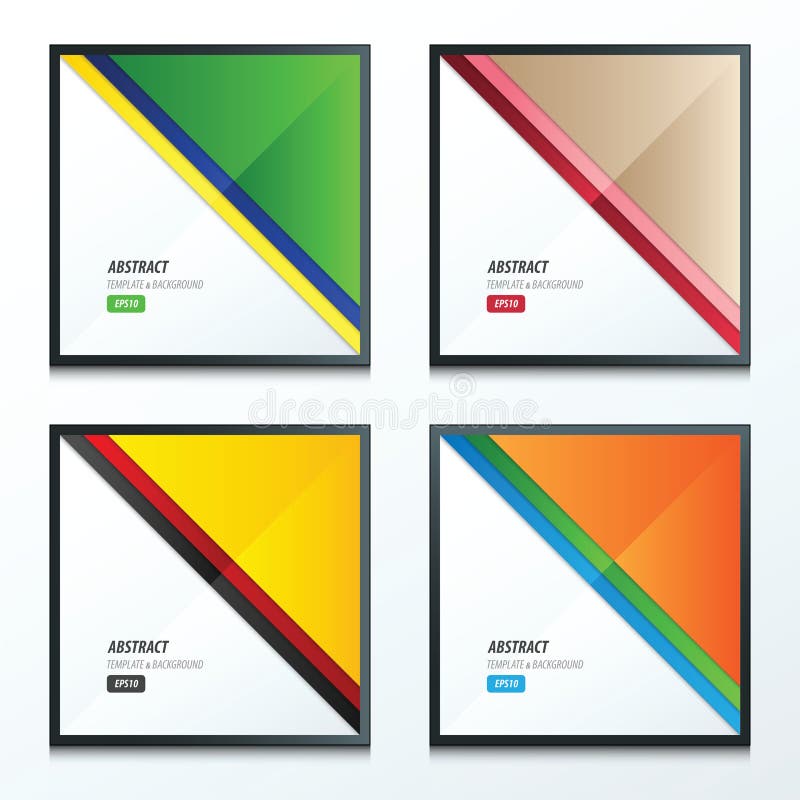 Striped Triangle Template Design Set Stock Vector - Illustration of ...