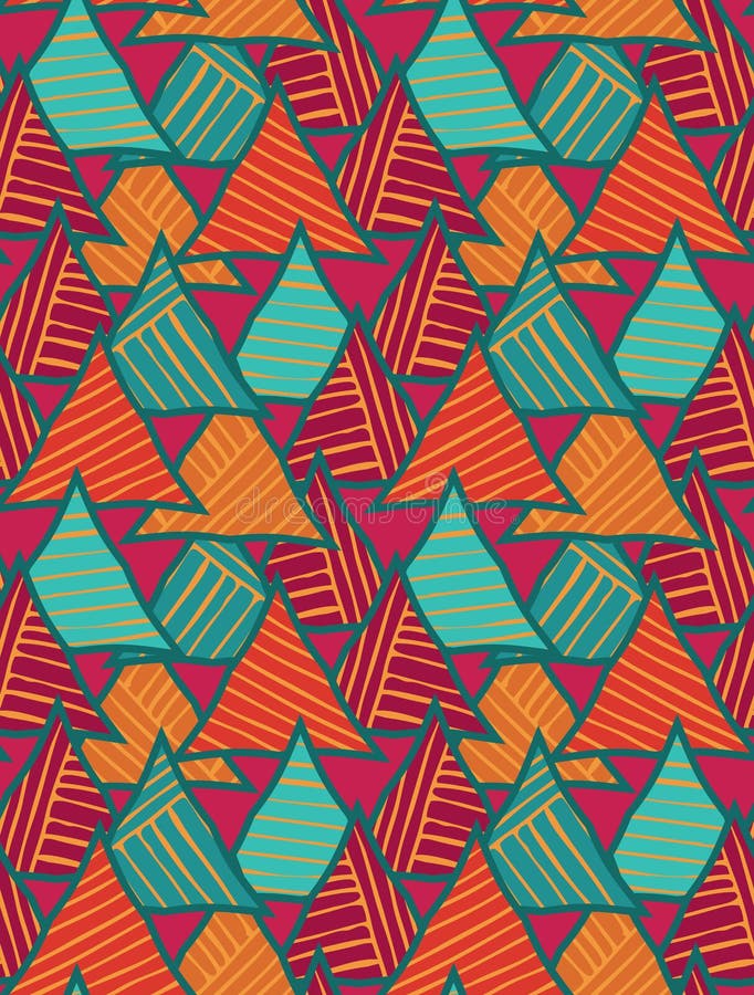 Striped Triangles on Bright Pink Overlapping Stock Vector ...