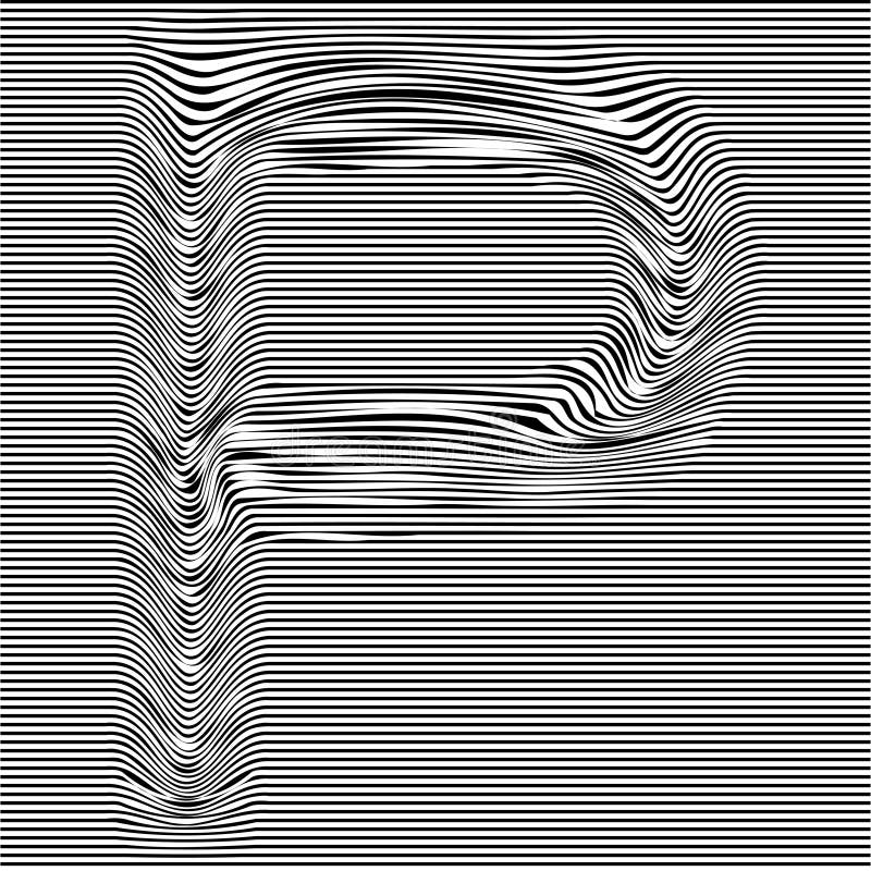 Striped Typeface with Geometrical Pattern Letter P of a Latin Font ...
