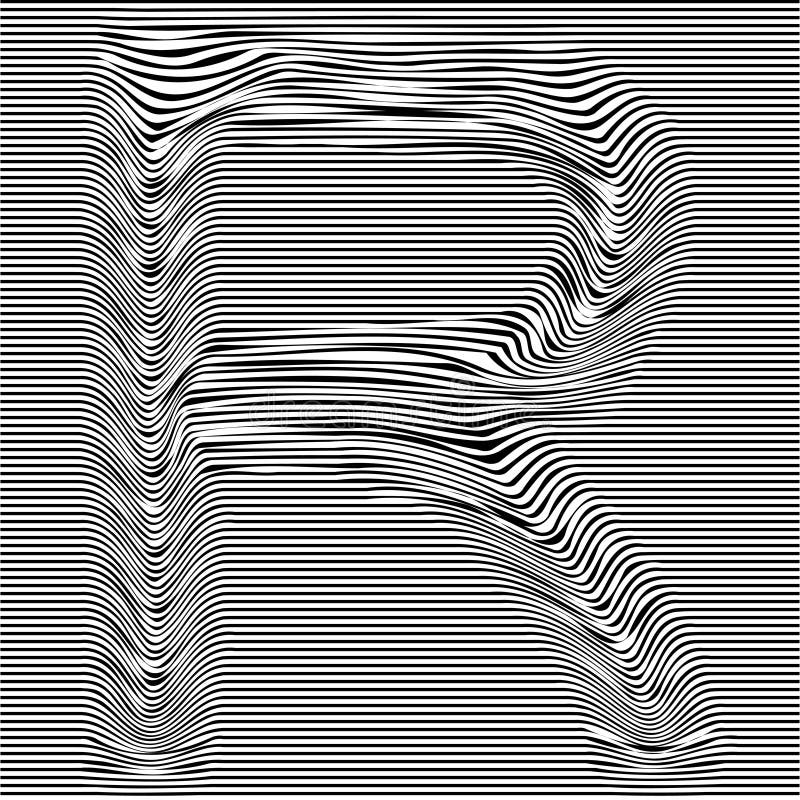 Striped Typeface with Geometrical Pattern Letter R of a Latin Font ...