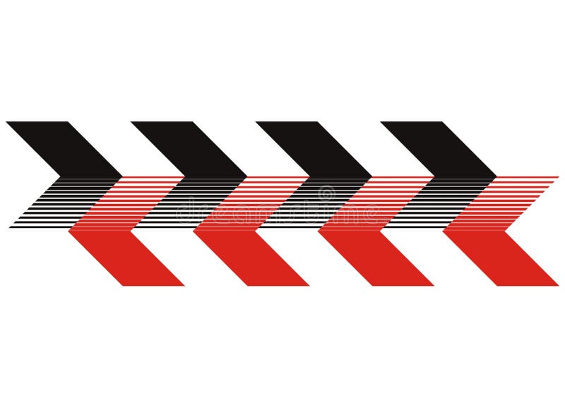 Striped Vector Arrows in the Opposite Direction Stock Illustration ...