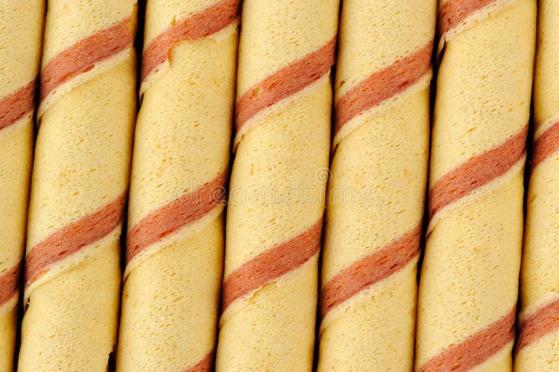 Striped Wafer Rolls stock photo. Image of delicious, eating - 37139634