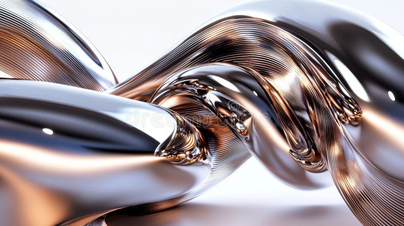 Striped Wallpaper with Metallic Gold Metal Background and Shiny Chrome ...