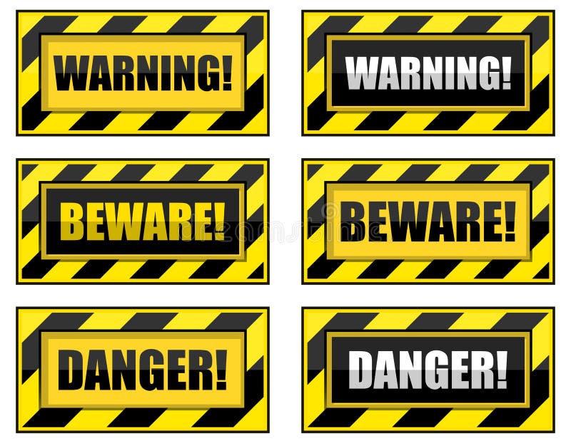 Striped Warning Signs. stock photo. Illustration of factories - 74801104