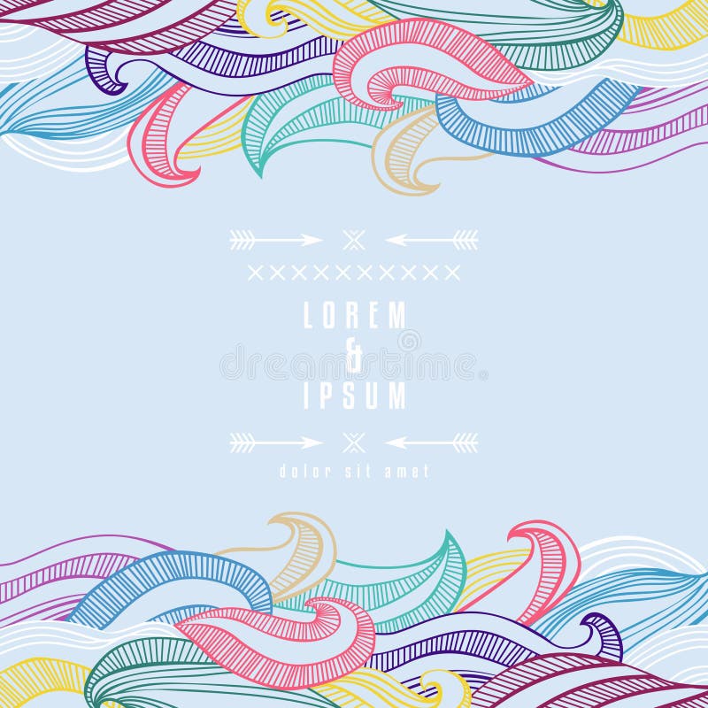 Striped Waves Abstract Border Stock Vector - Illustration of contour ...