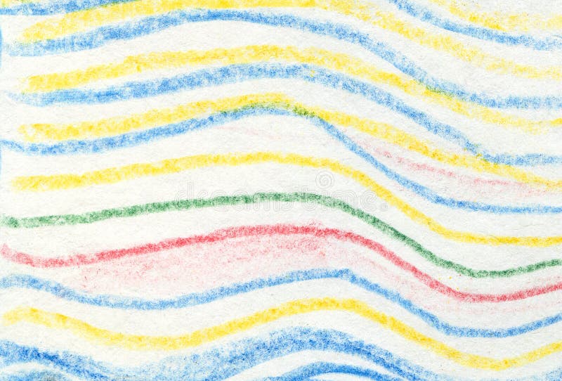 Striped Wavy Crayon Pattern. Hand Painted Oil Pastel Crayon. Stock ...