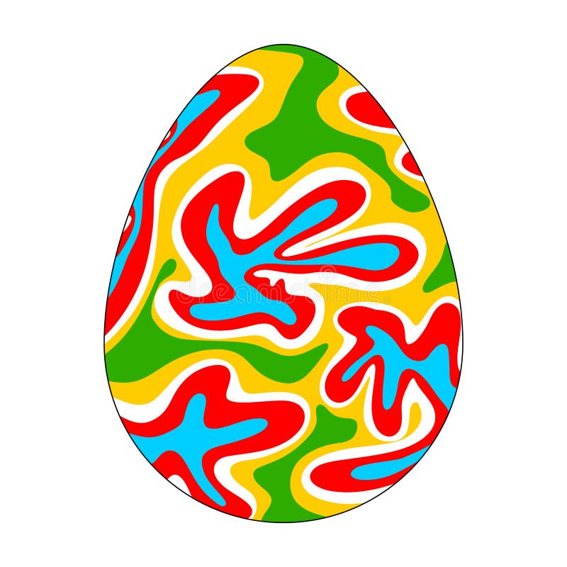 Striped & Wavy Patterned Easter Egg – Colorful Holiday Illustration ...