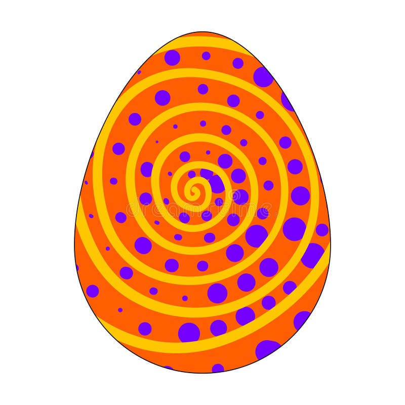 Striped & Wavy Patterned Easter Egg – Colorful Holiday Illustration ...