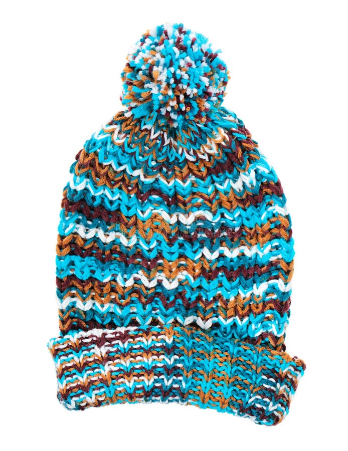 Striped wool hat stock image. Image of stripy, wear, pompon - 85097221