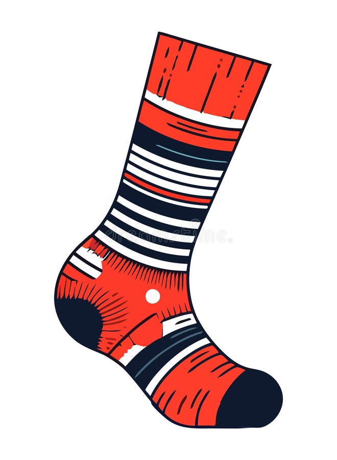 Striped woolen socks stock vector. Illustration of design - 277573533